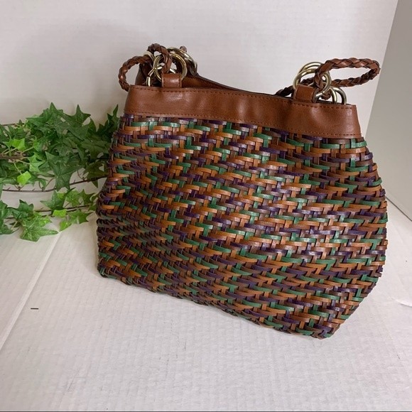 Vintage | Bags | Vintage Brown Leather Woven Bag | Poshmark